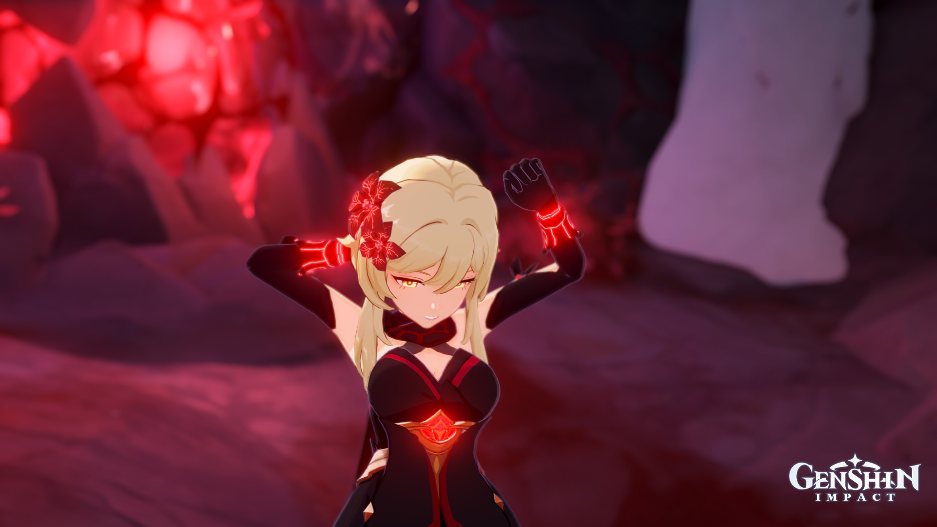 Red Neon Lumine Pack Mod for Genshin Impact | GI Mods