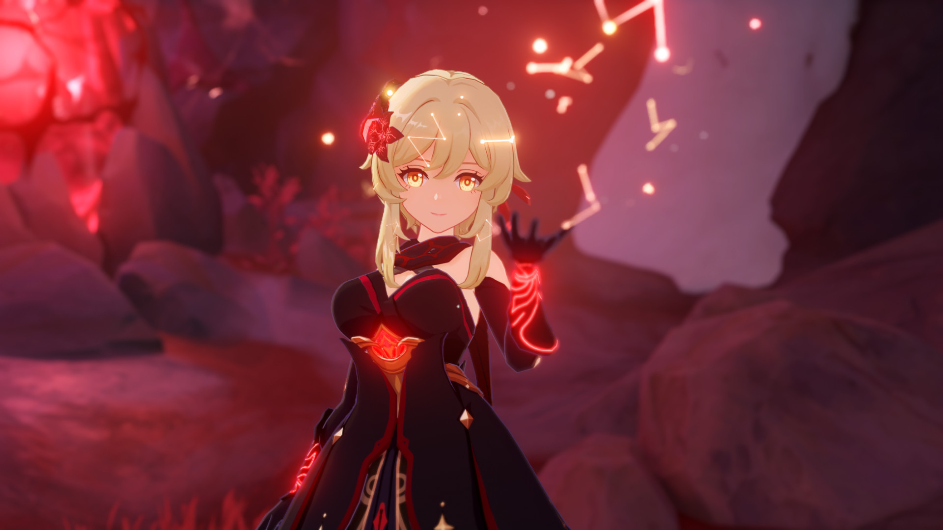 Red Neon Lumine Pack Mod for Genshin Impact | GI Mods