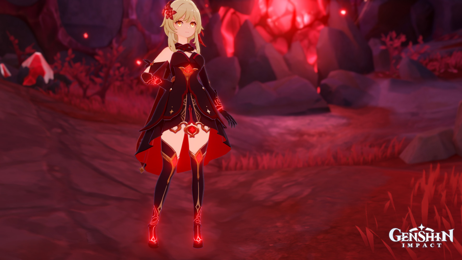 Red Neon Lumine Pack Mod for Genshin Impact | GI Mods