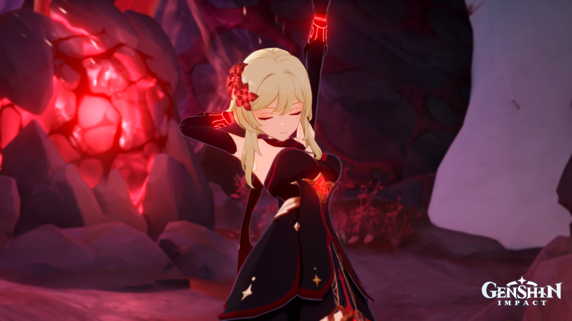 Red Neon Lumine Pack Mod for Genshin Impact | GI Mods