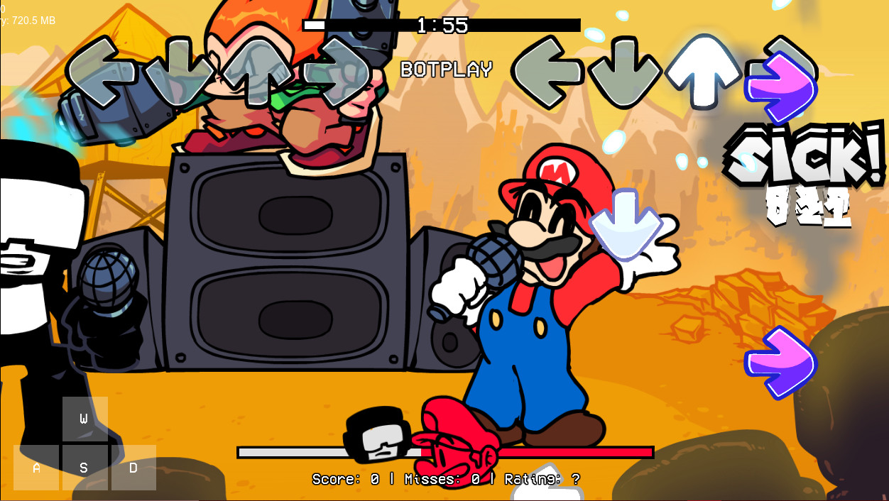 Mario Over Boyfriend Mod for Friday Night Funkin' | FNF Mods