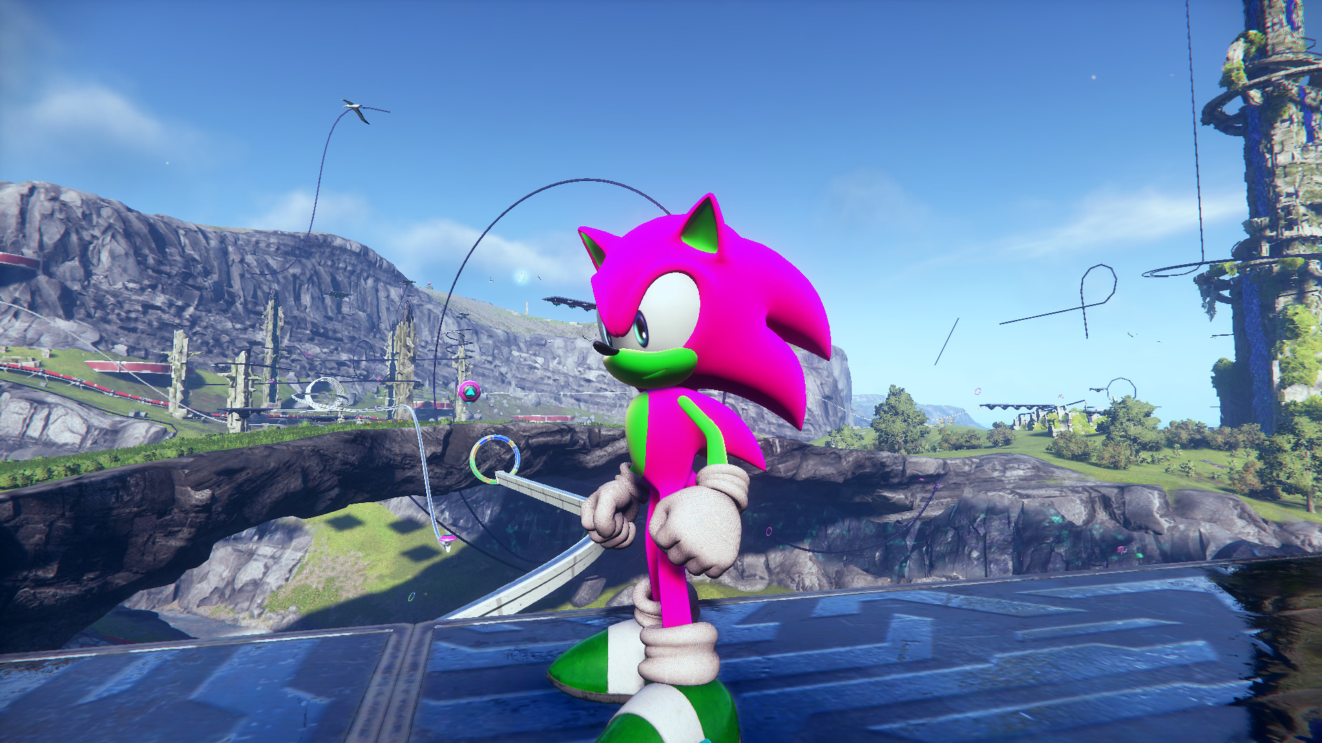 pink and green sonic Mod for Sonic Frontiers | Frontiers Mods