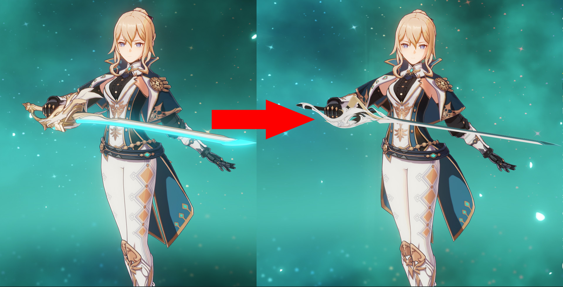 Luocha's rapier replace Aquila Favonia Mod for Genshin Impact | GI Mods