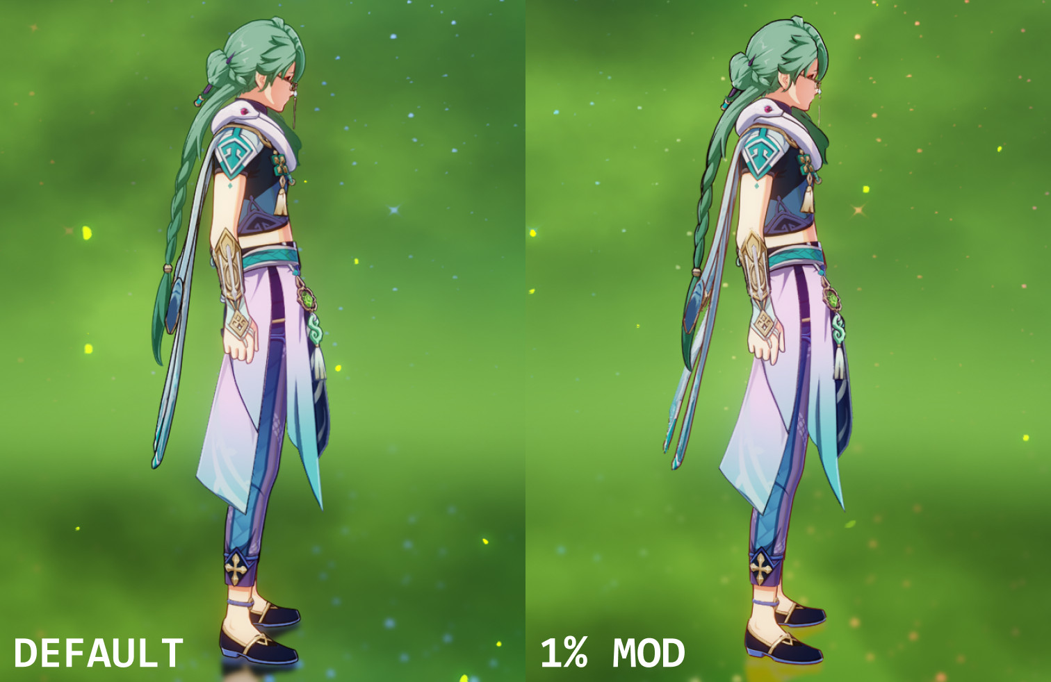 1% Slimmer Baizhu (4k, Default & Tan) Mod for Genshin Impact | GI Mods