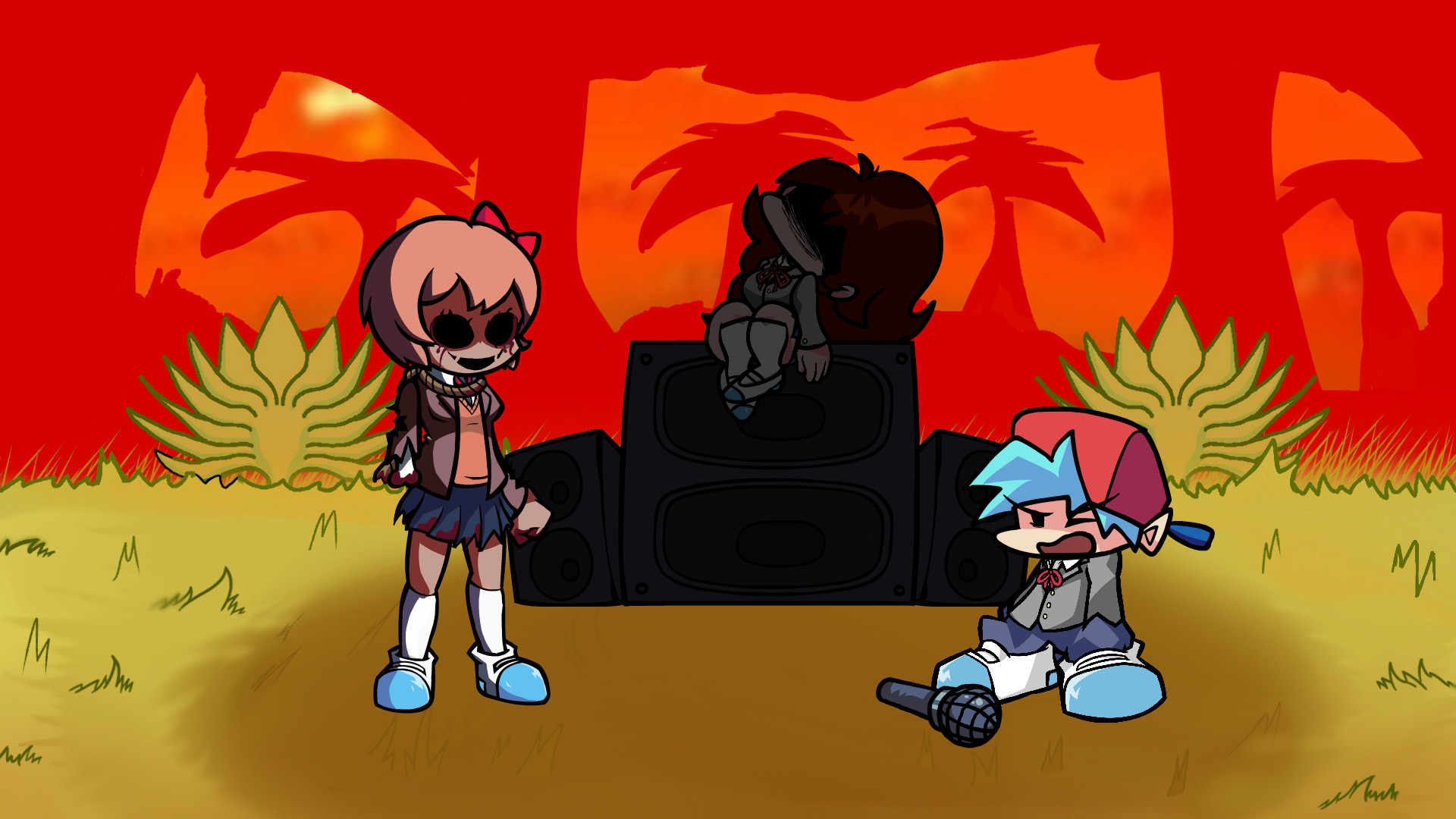 Monika.exe V1 and V2 Remixes Mod for Friday Night Funkin' | FNF Mods