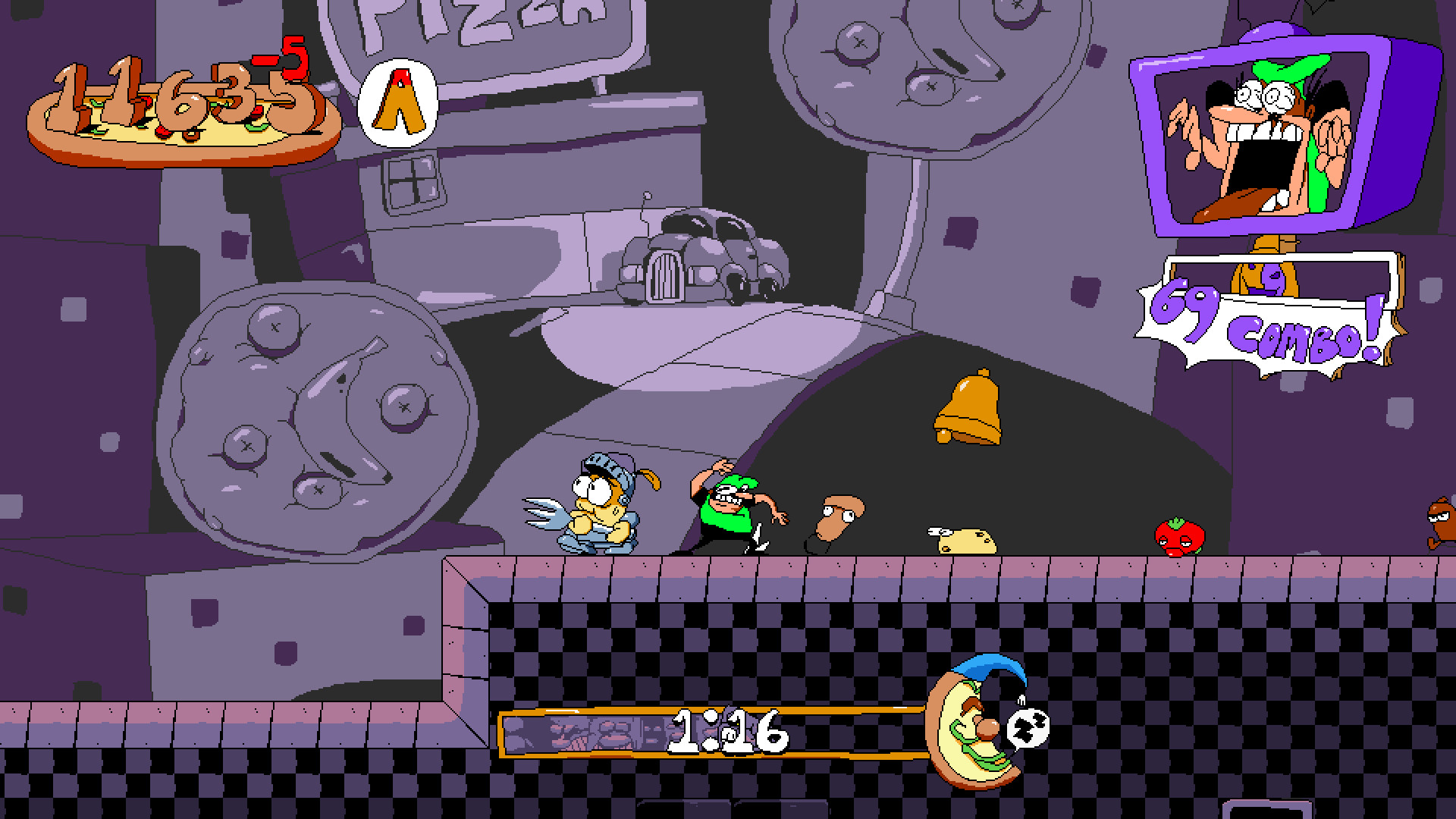 lime green & snick purple (full purple) clothes Mod for Pizza Tower ...