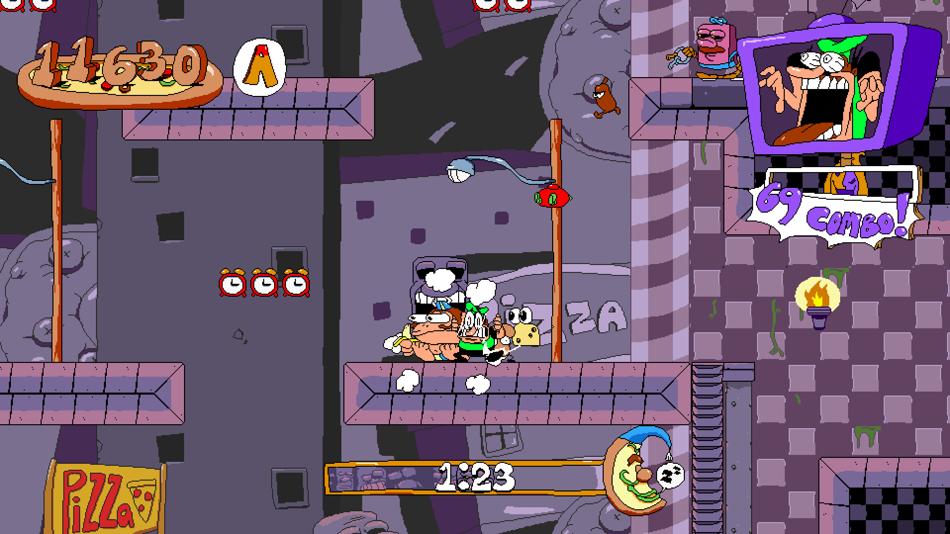 lime green & snick purple (full purple) clothes Mod for Pizza Tower ...