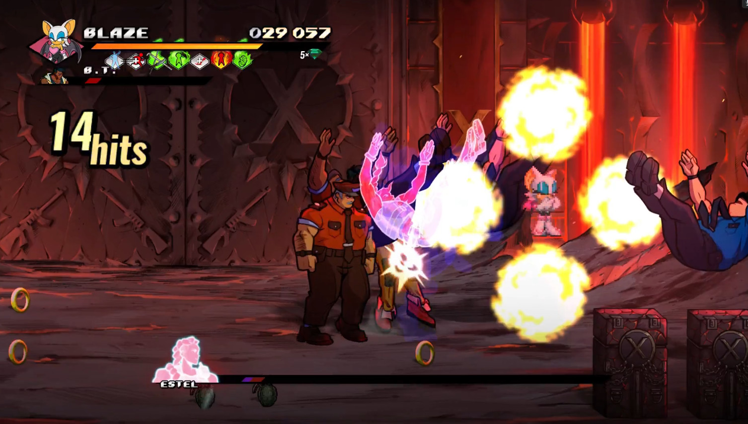 Rouge the Bat over SOR4-Blaze [Streets of Rage 4] [Mods]