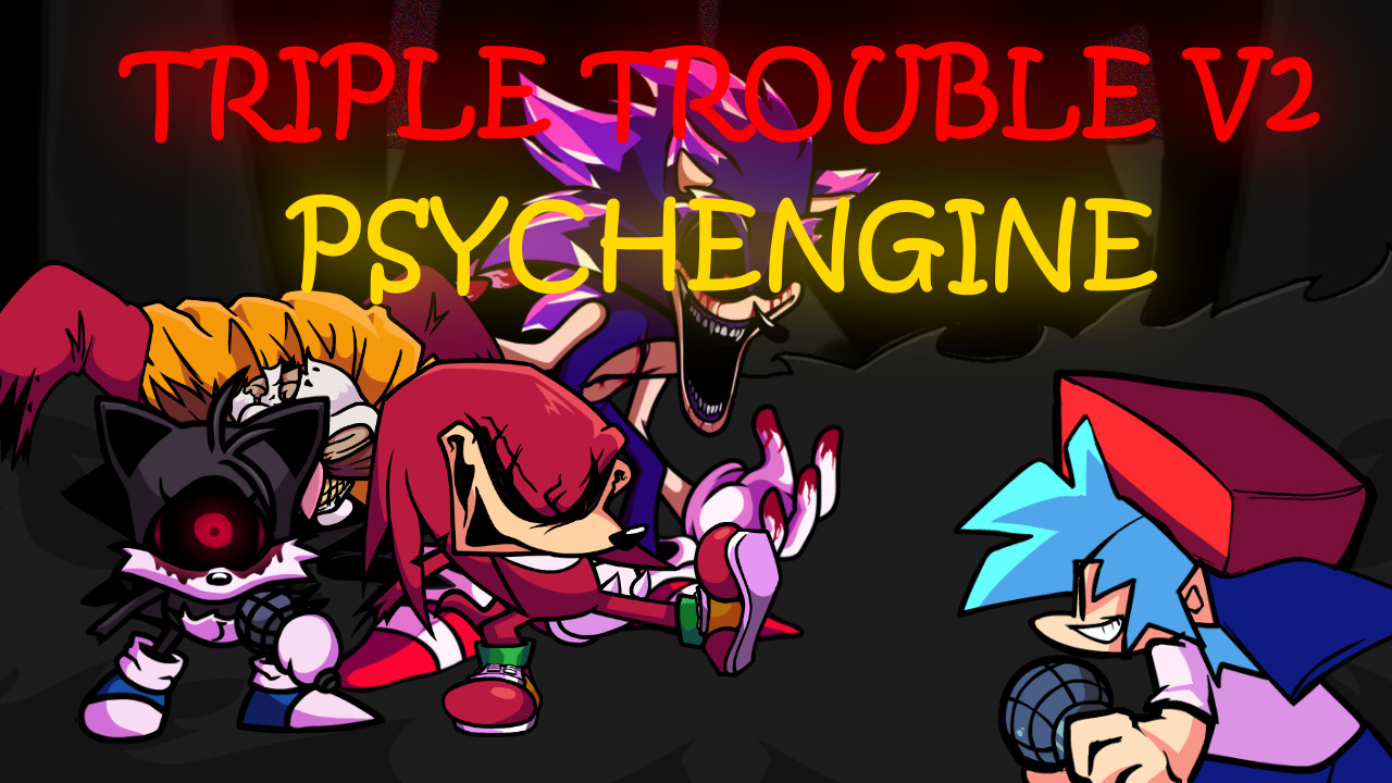 Triple Trouble v2 PsychEngine Mod for Friday Night Funkin' | FNF Mods