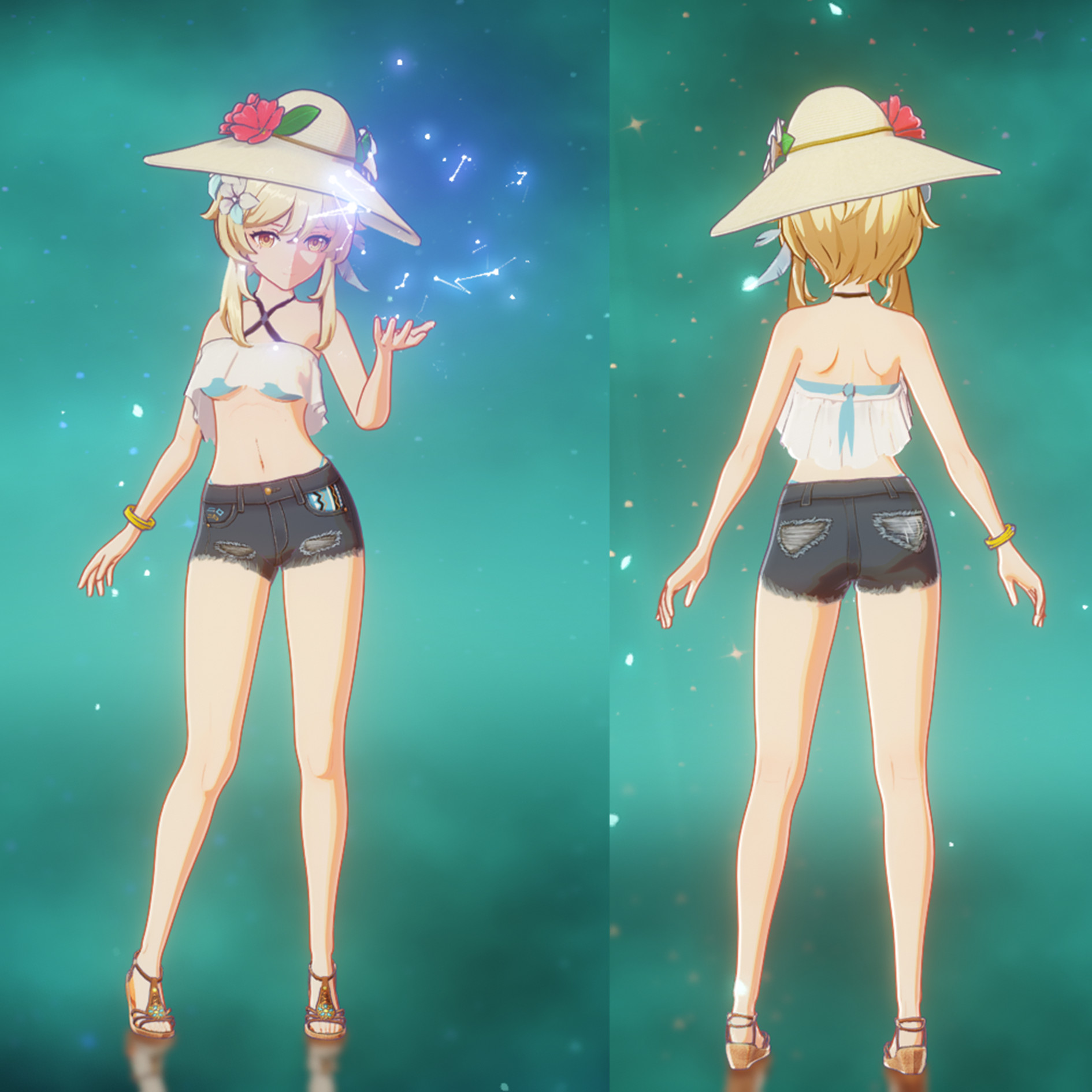 Lumine beach outfit - recolor of LeoTorreZ mod Mod for Genshin Impact | GI Mods