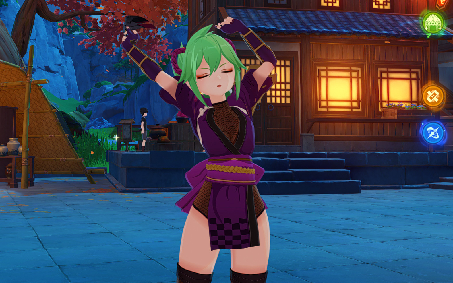 Kuki in a Arataki gang style outfit(久岐忍荒泷派常服) Mod for Genshin Impact ...