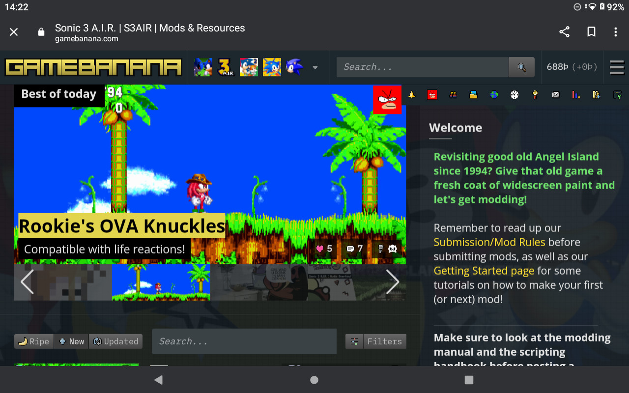 Rookie's OVA Knuckles [Sonic 3 A.I.R.] [Mods]