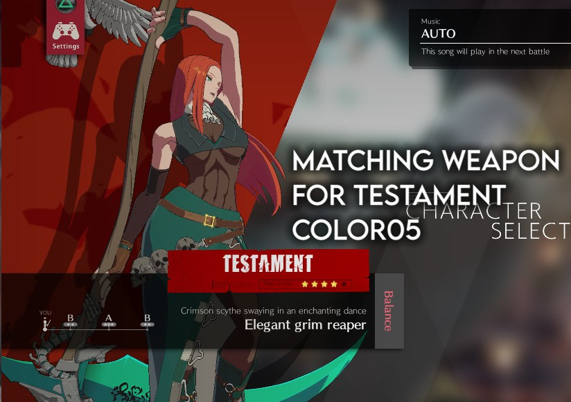 Matching Green Scythe and Particles For Testament Mod for GUILTY GEAR ...