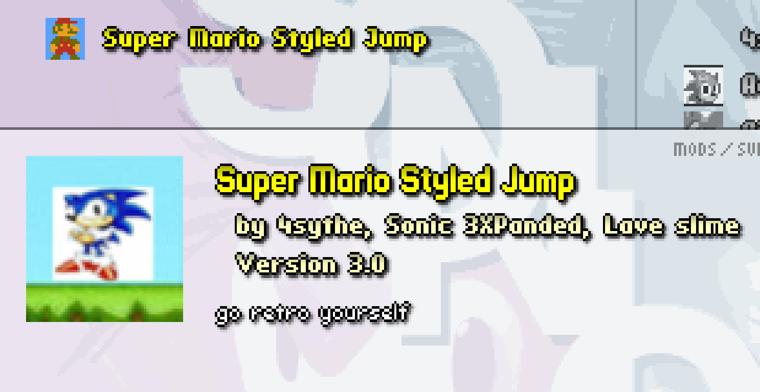 Super Mario Styled Jump Mod for Sonic 3 A.I.R. | S3AIR Mods