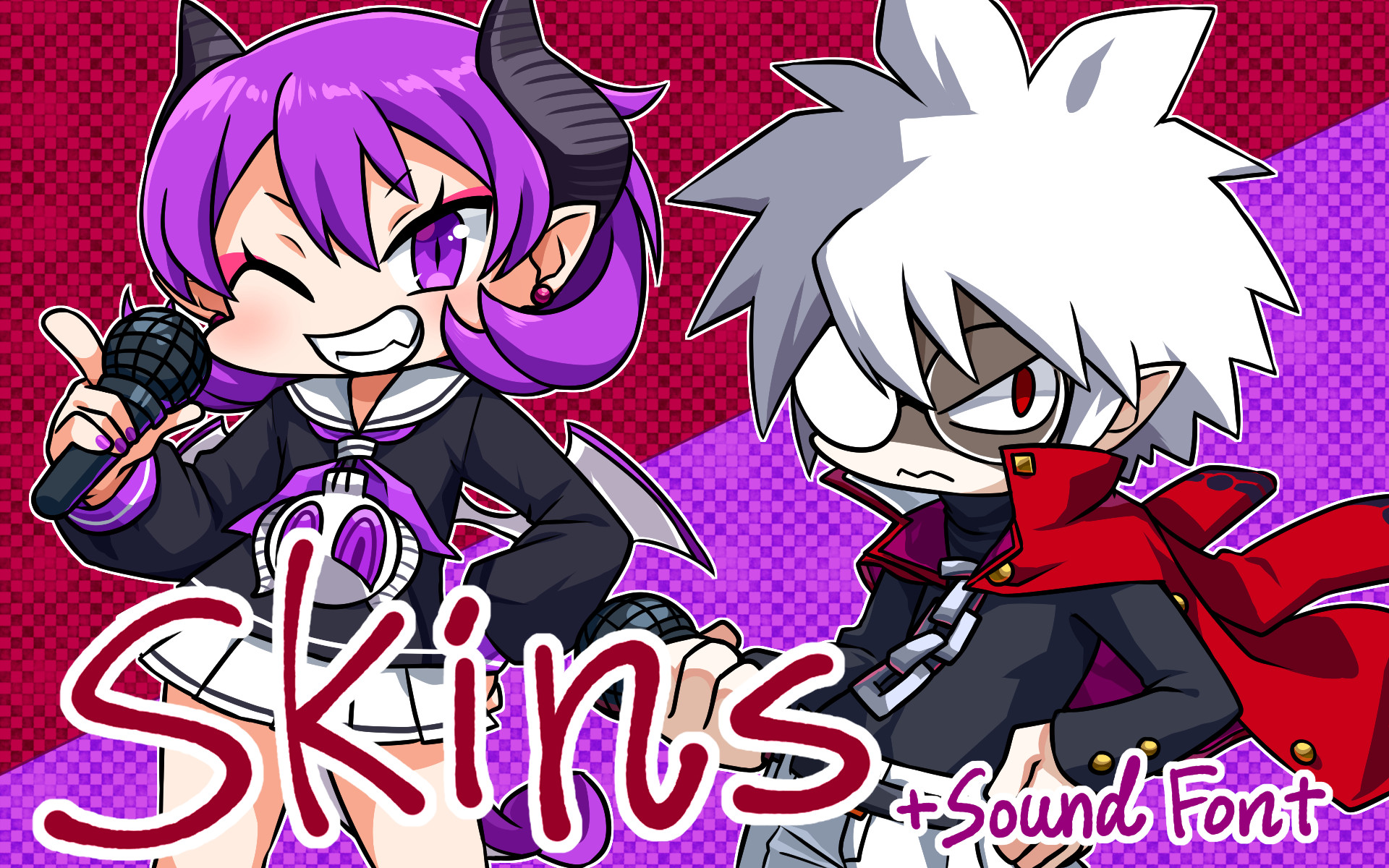 Mao and Raspberyl XENO skin packs Mod for Friday Night Funkin' | FNF Mods
