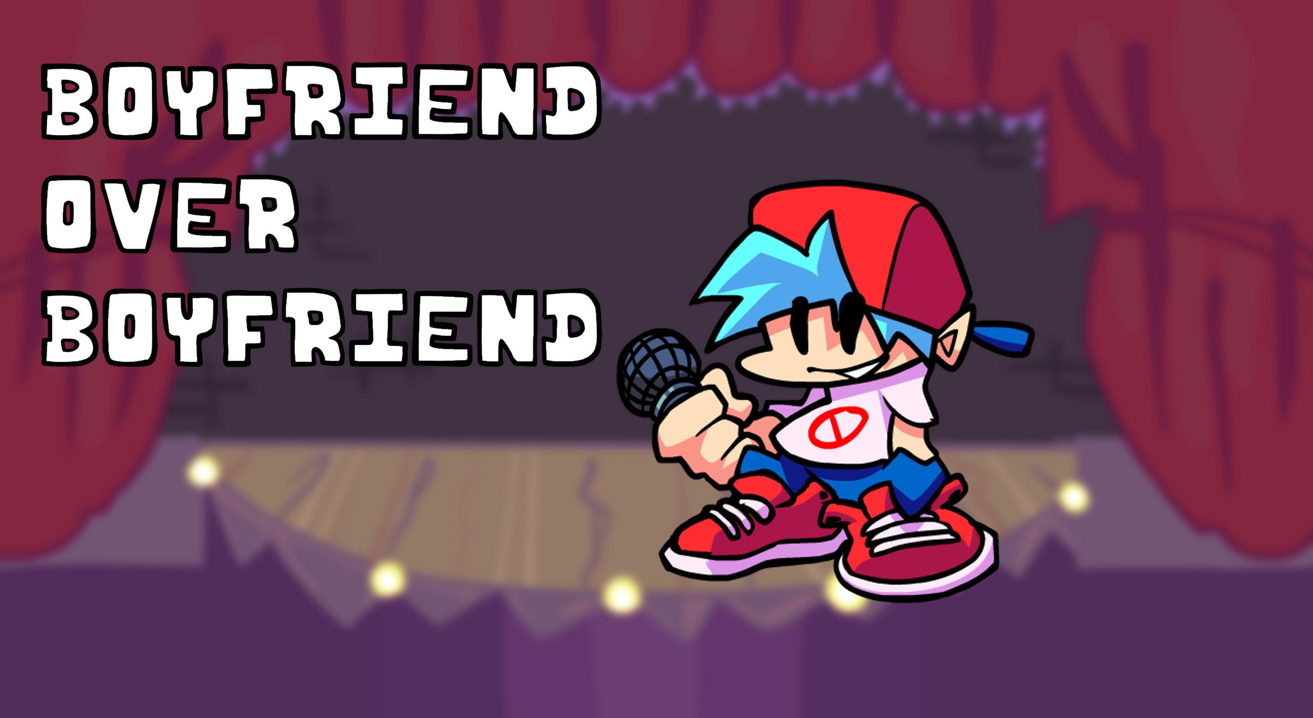 Boyfriend Happy Over Boyfriend Mod for Friday Night Funkin' | FNF Mods