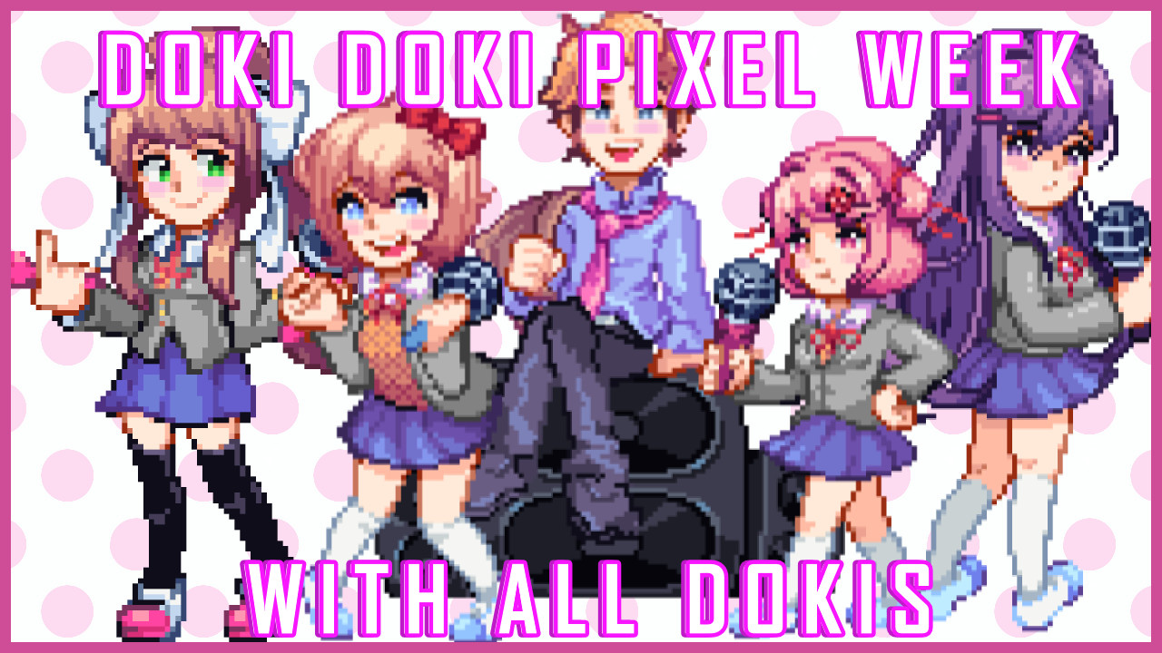 DDTO Pixel Week with all Dokis Mod for Friday Night Funkin' | FNF Mods