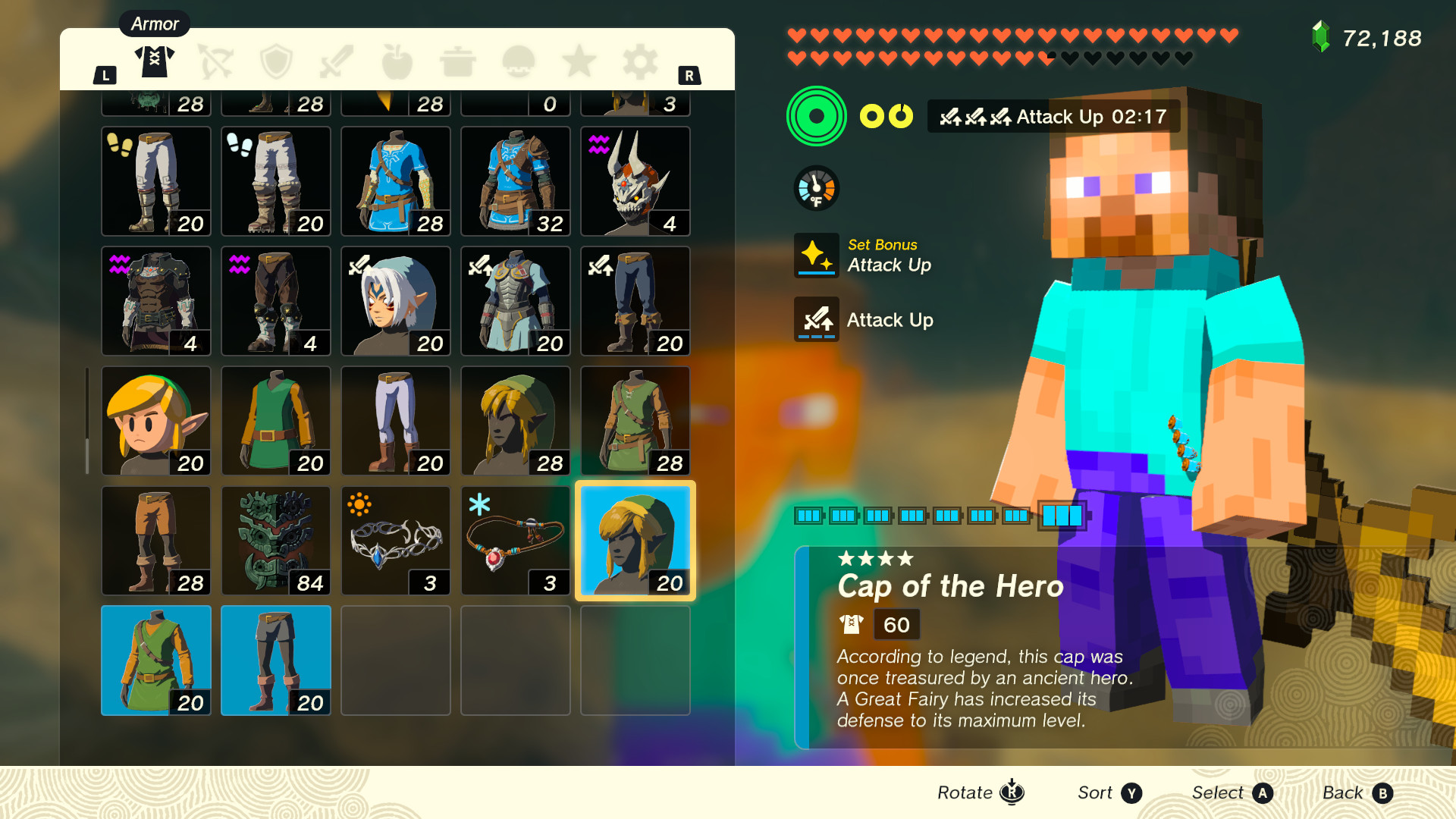 Minecraft Steve Armor Mod for The Legend of Zelda: Tears of the Kingdom ...