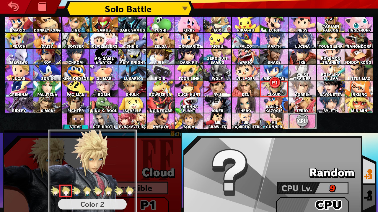 Tuxedo Cloud Mod for Super Smash Bros. Ultimate | SSBU Mods