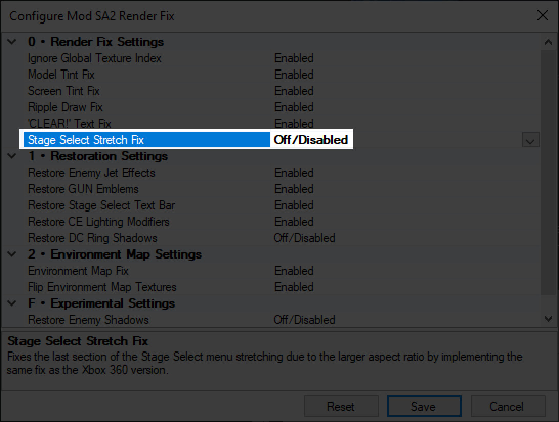 Unstretched Stage Select ARK Mod for Sonic Adventure 2 | SA2 Mods