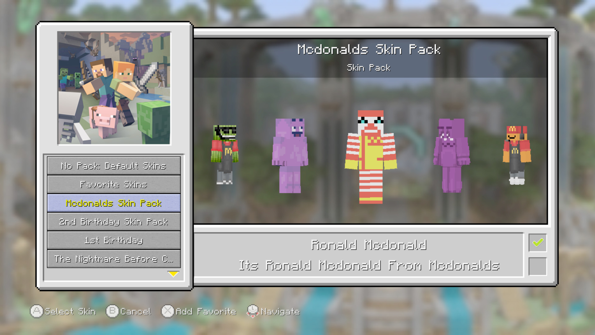 Mcdonalds Minecraft Skinn