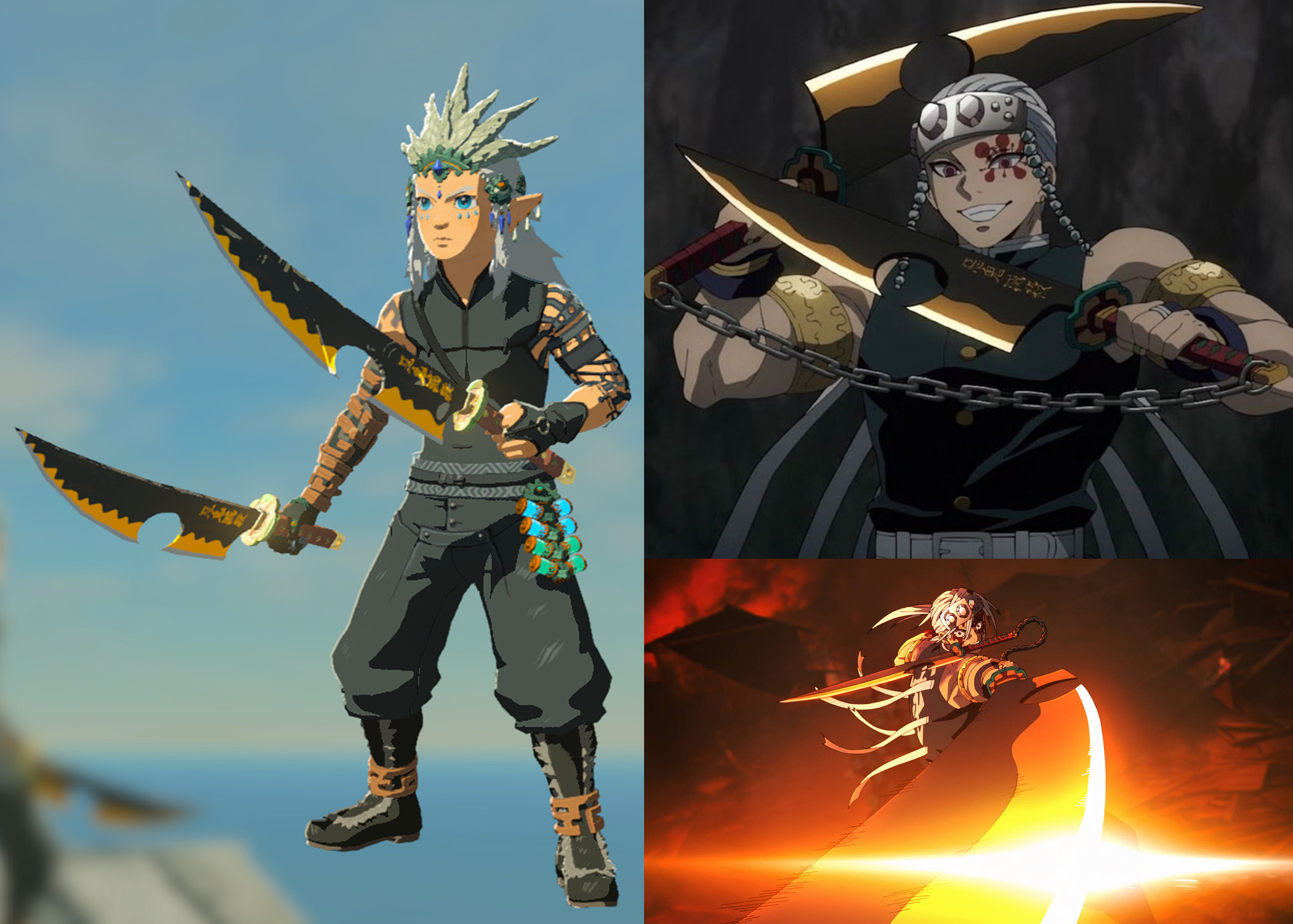 Demon Slayer - Uzui's Dual Blades Mod for The Legend of Zelda: Tears of ...