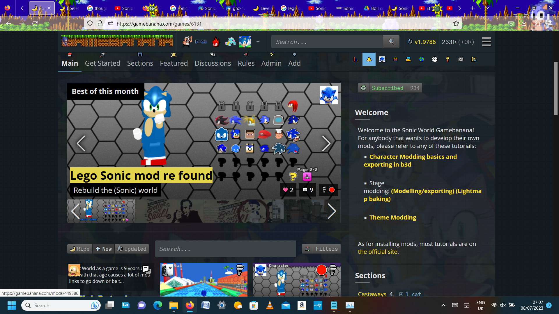 Lego Sonic mod re found Mod for Sonic World | SW Mods