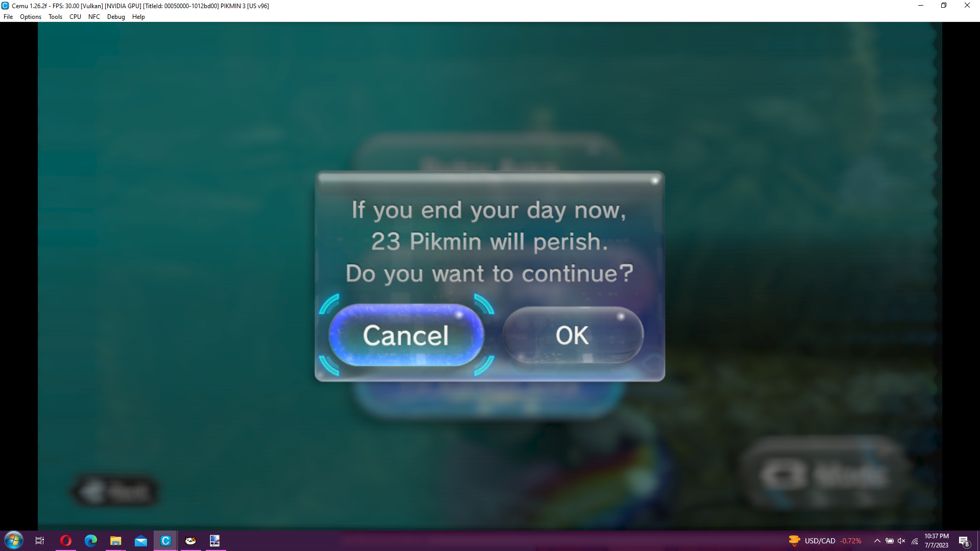 More helpful "End Day" warning (Wii U, ENG) Mod for Pikmin 3 | PM 3 Mods