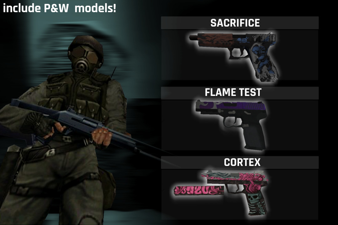 LOW POLY CSGO SKIN PACK #4 Mod for Counter-Strike 1.6 | CS1.6 Mods