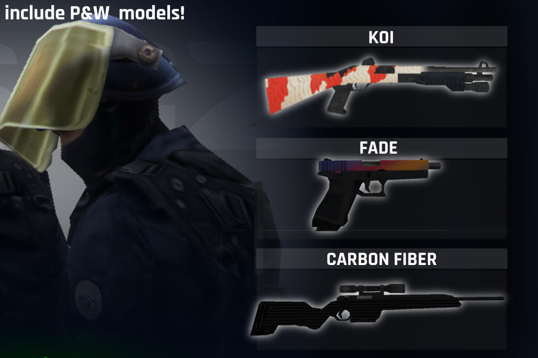 LOW POLY CSGO SKIN PACK #5 Mod for Counter-Strike 1.6 | CS1.6 Mods