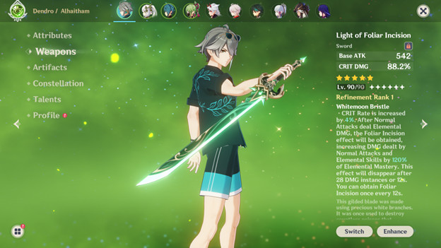 Light of Foliar Incision to Jade Cutter Mod for Genshin Impact | GI Mods