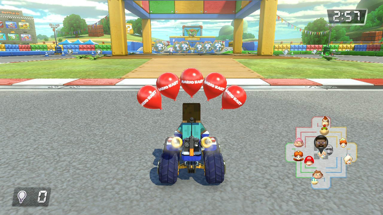 Minecraft Steve over Inkling Boy Mod for Mario Kart 8 Deluxe | MK8D Mods