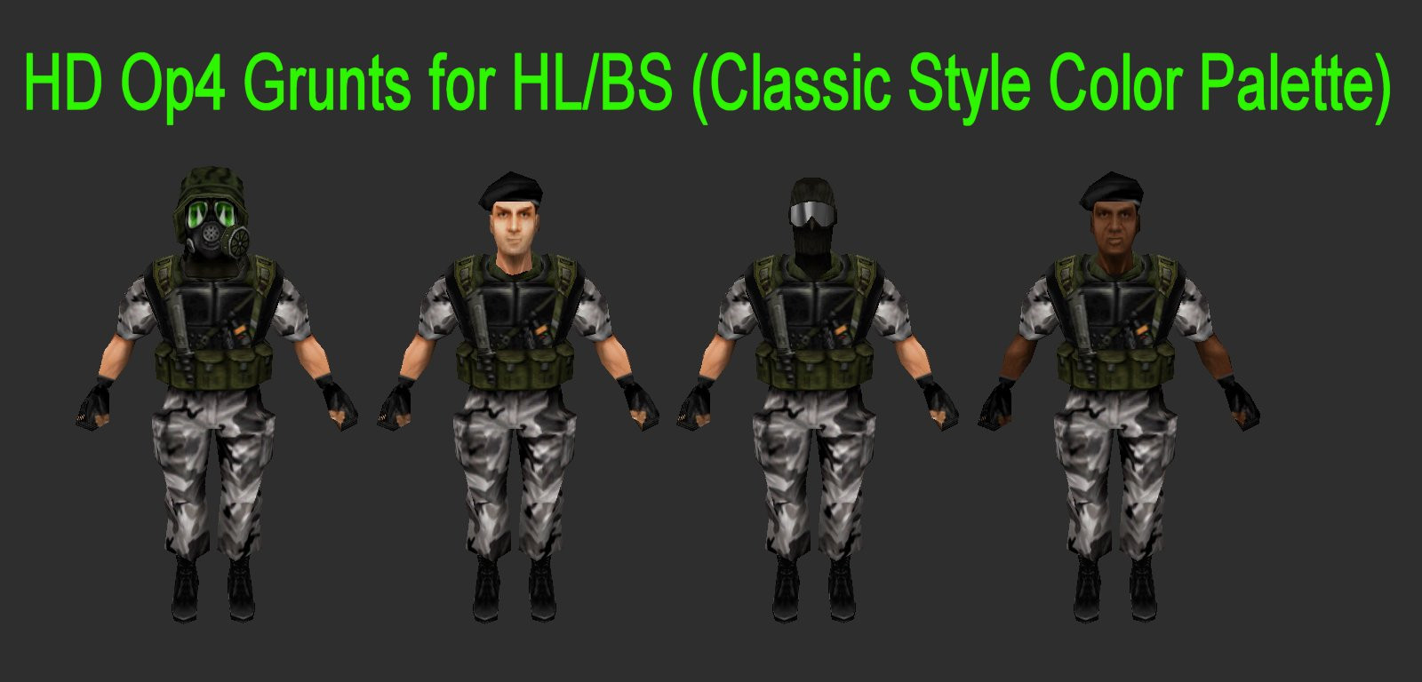 HD Op4 Grunts For HL/BS (Classic Style Palette) Mod for Half-Life | HL Mods
