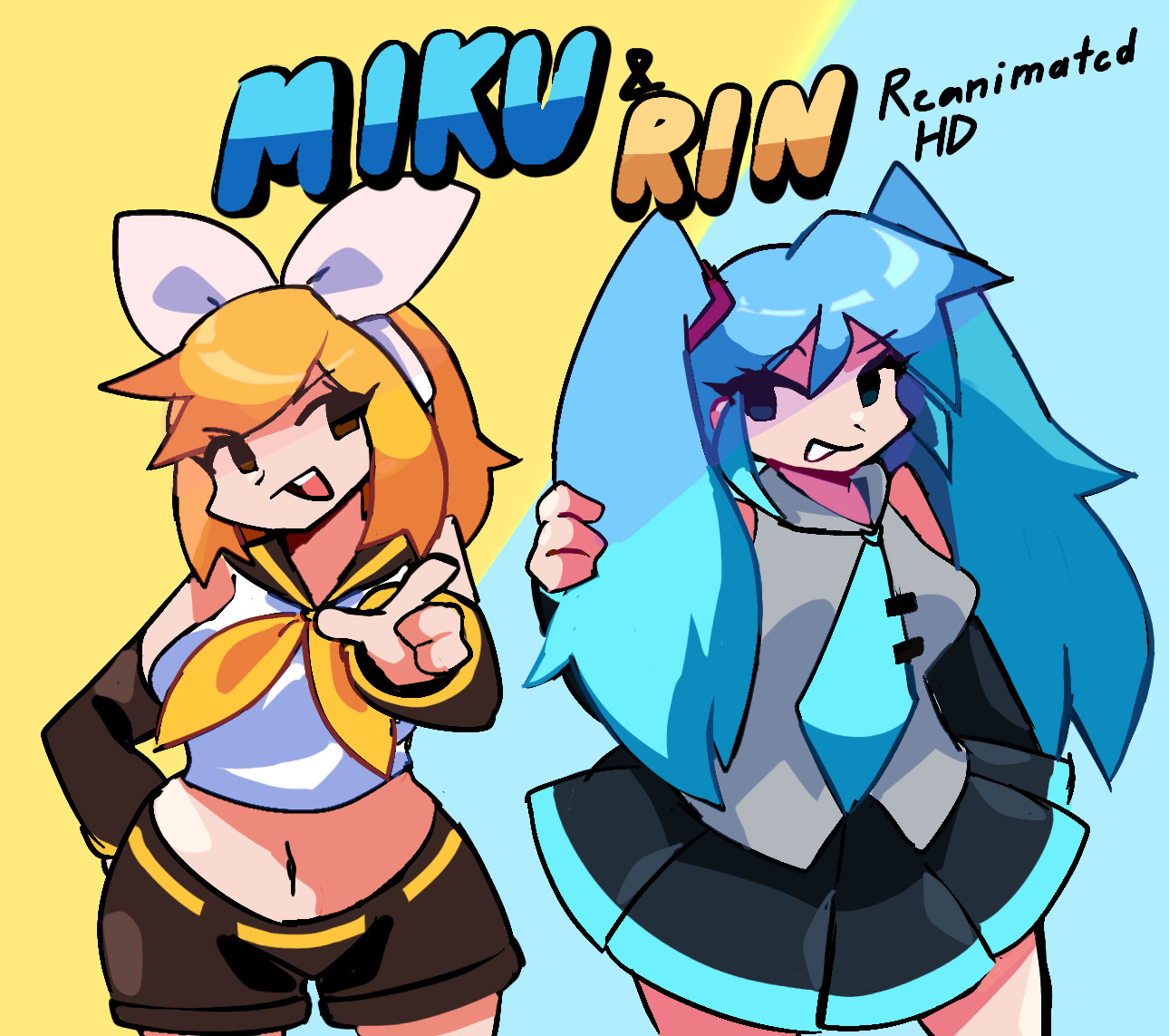 MIKU AND RIN custom sprites Mod for Friday Night Funkin' | FNF Mods
