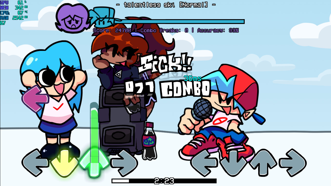 Combo, Rating and MS on camGame Mod for Friday Night Funkin' | FNF Mods