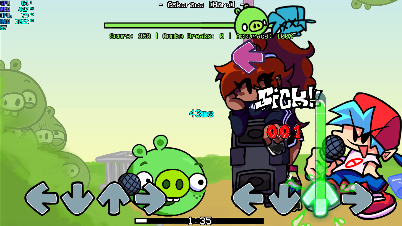 Combo, Rating and MS on camGame Mod for Friday Night Funkin' | FNF Mods