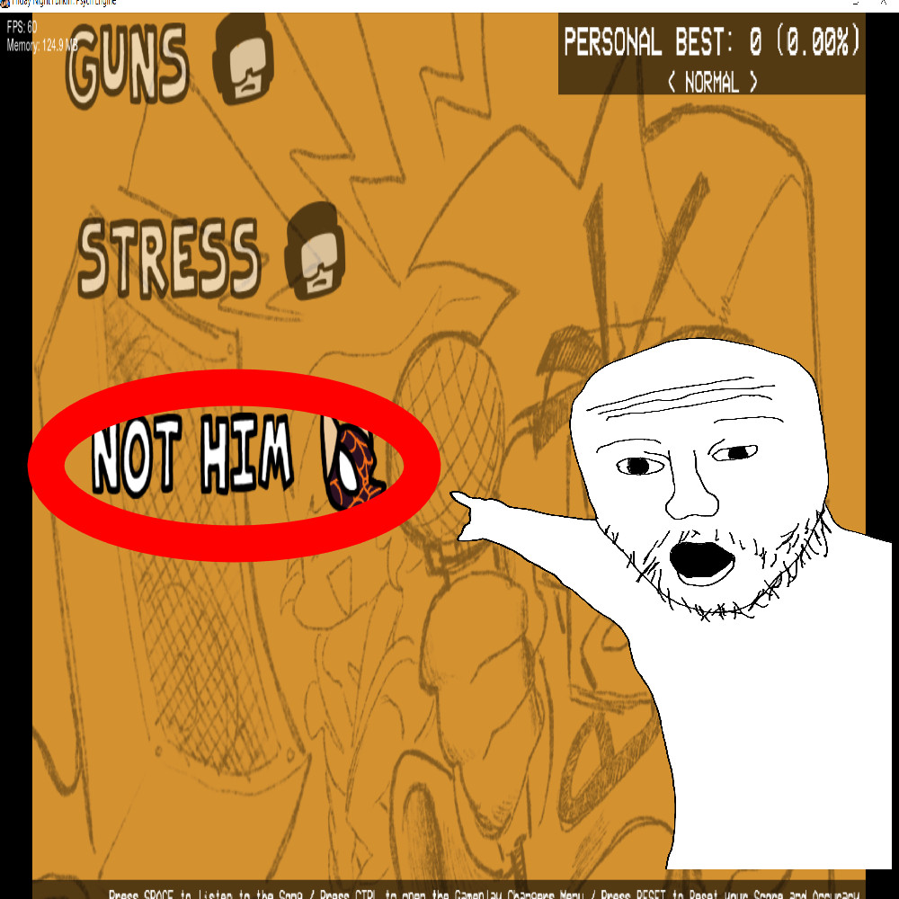 Teserex "One Shots": NOT HIM Mod for Friday Night Funkin' | FNF Mods