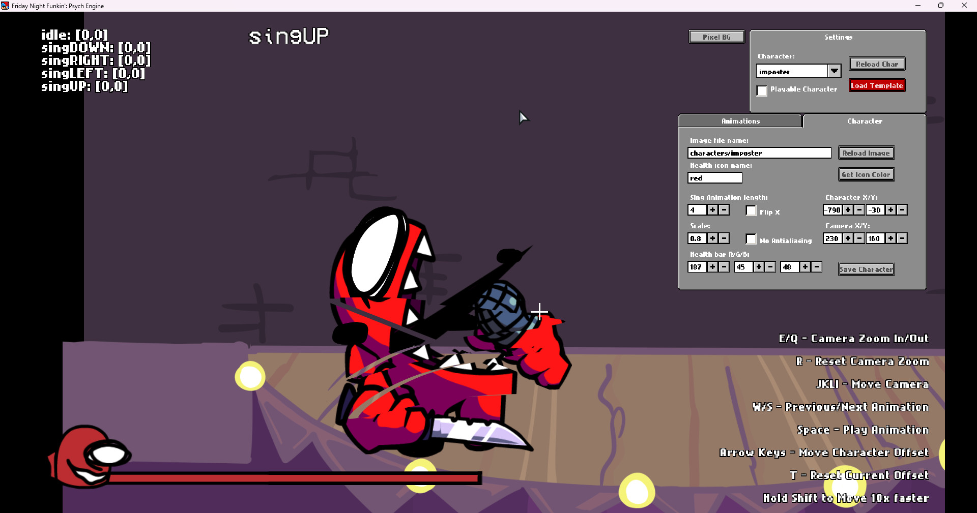 Corrupted red impostor sprites Mod for Friday Night Funkin' | FNF Mods