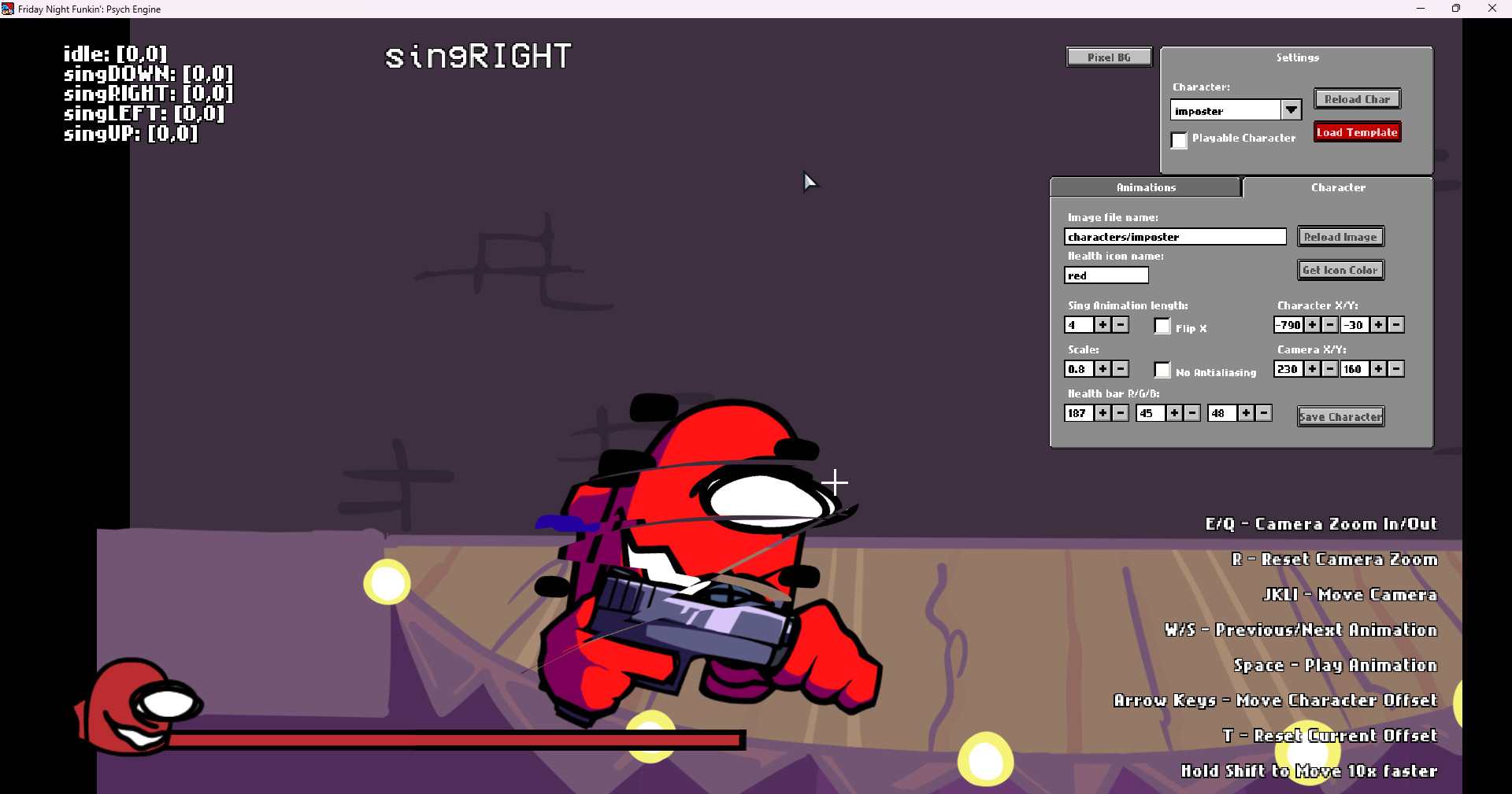 Corrupted red impostor sprites Mod for Friday Night Funkin' | FNF Mods