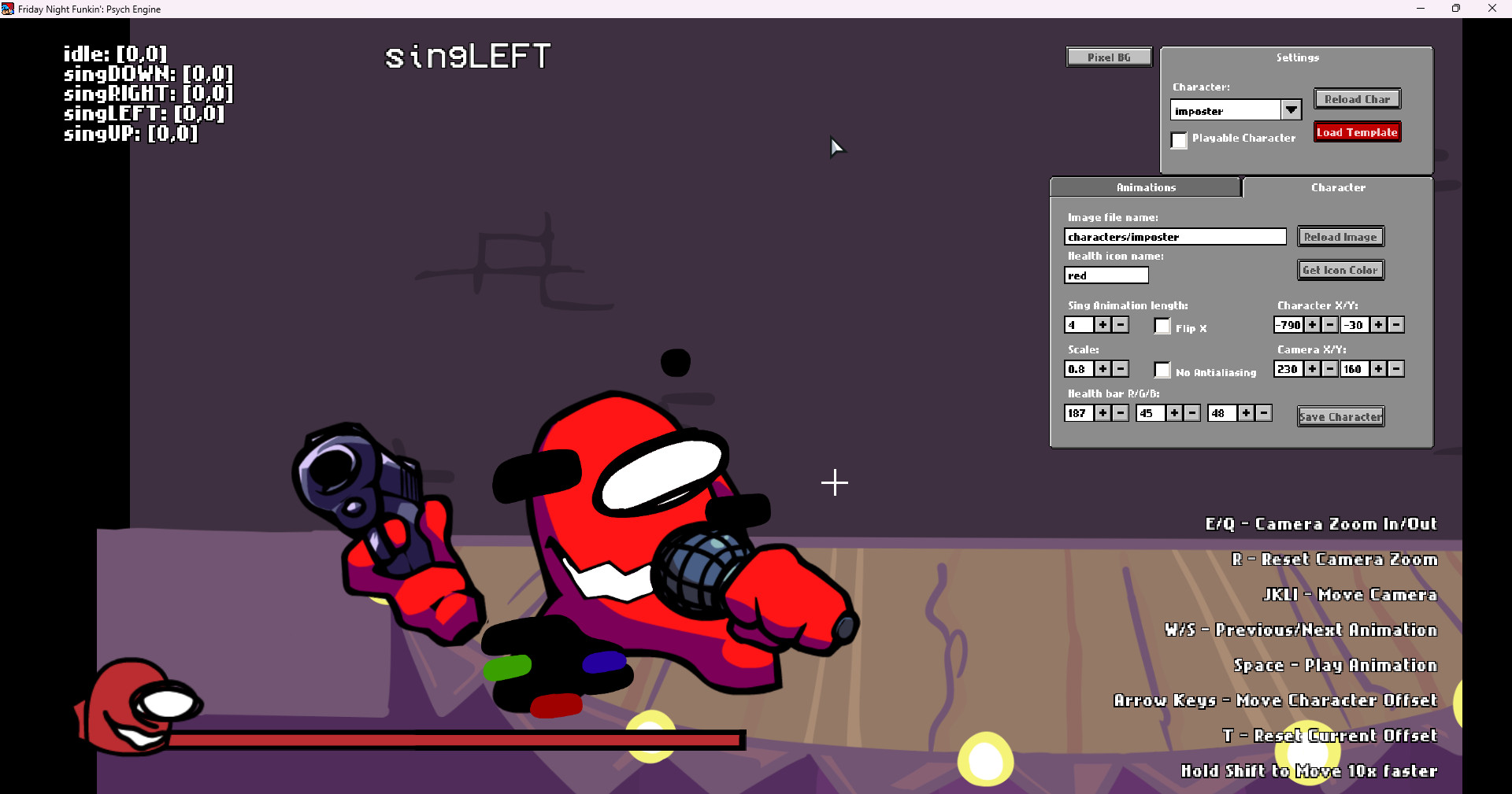 Corrupted red impostor sprites Mod for Friday Night Funkin' | FNF Mods