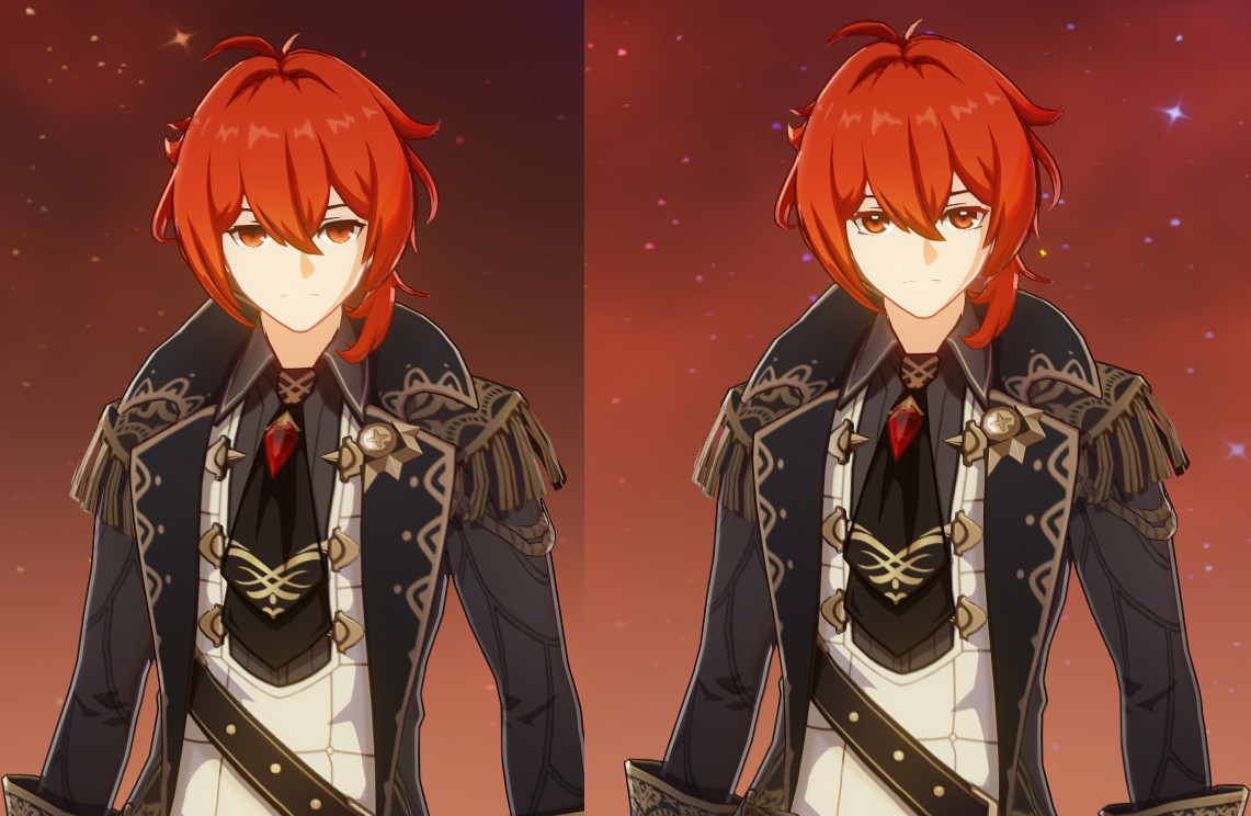 Diluc Eye and Face Edits Mod for Genshin Impact | GI Mods