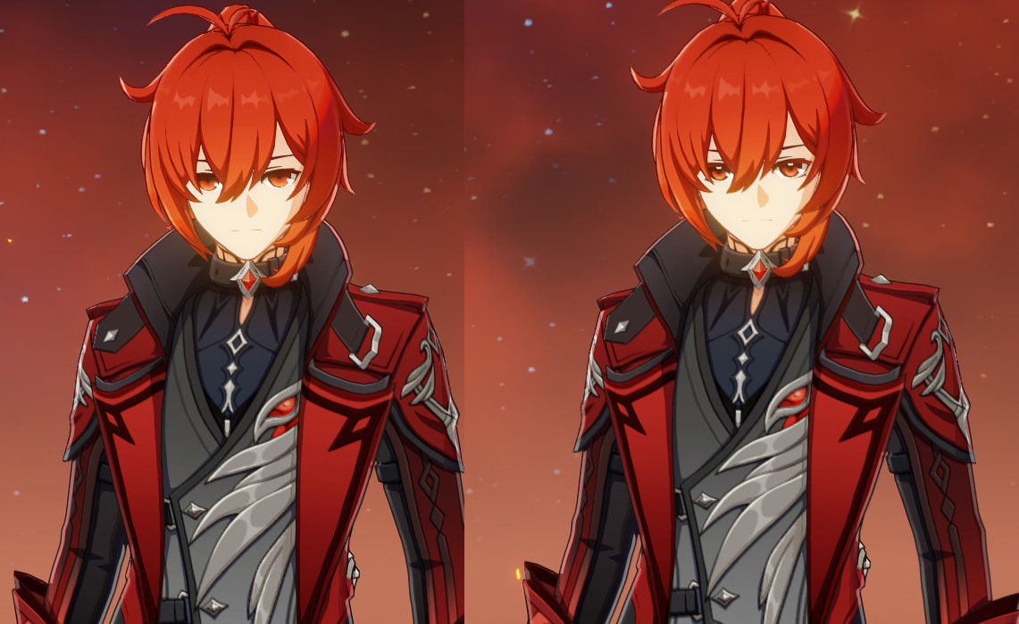 Diluc Eye and Face Edits Mod for Genshin Impact | GI Mods