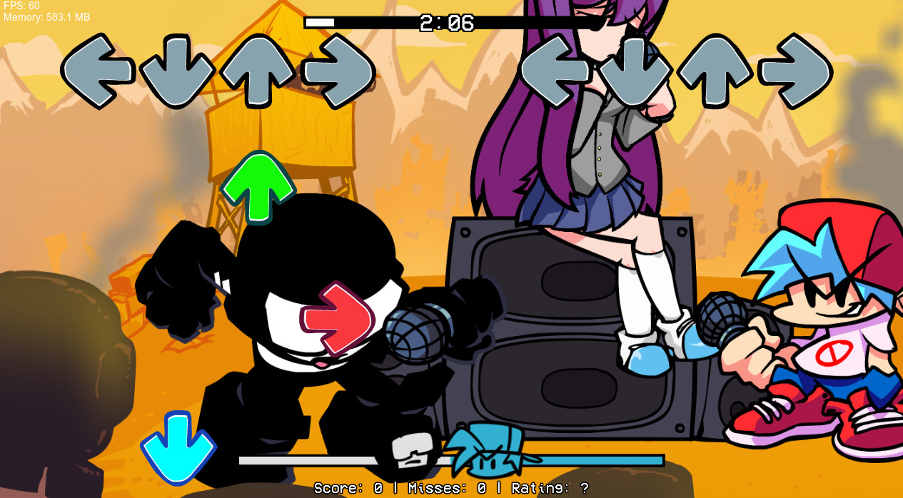 Yuri Over GF Mod for Friday Night Funkin' | FNF Mods