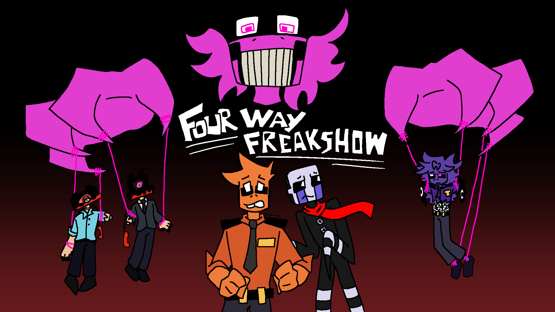 Four Way Freakshow - FWF but DSAF Mod for Friday Night Funkin' | FNF Mods