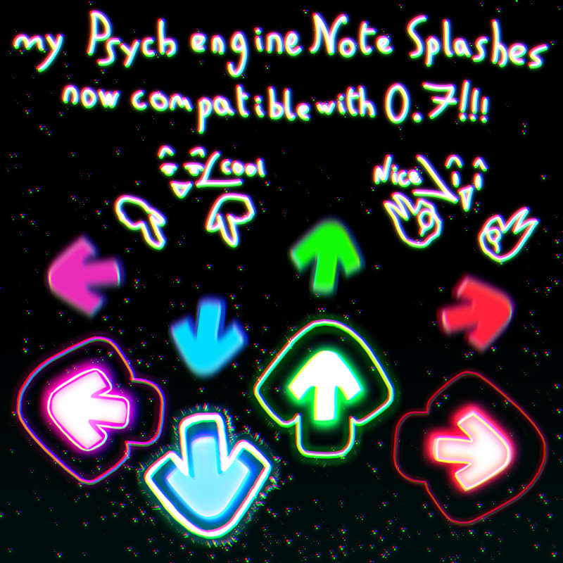 My Psych Engine Note Splashes!! Mod for Friday Night Funkin' | FNF Mods