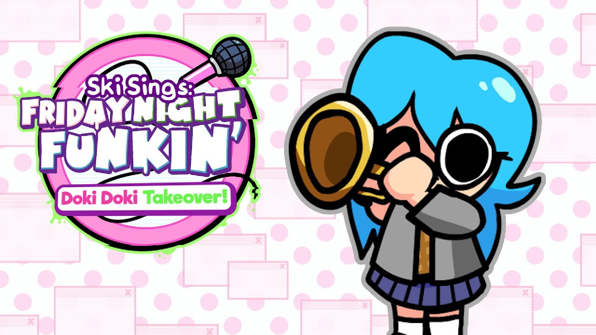 Ski Sings Doki Doki Takeover Plus!! Mod for Friday Night Funkin' | FNF Mods