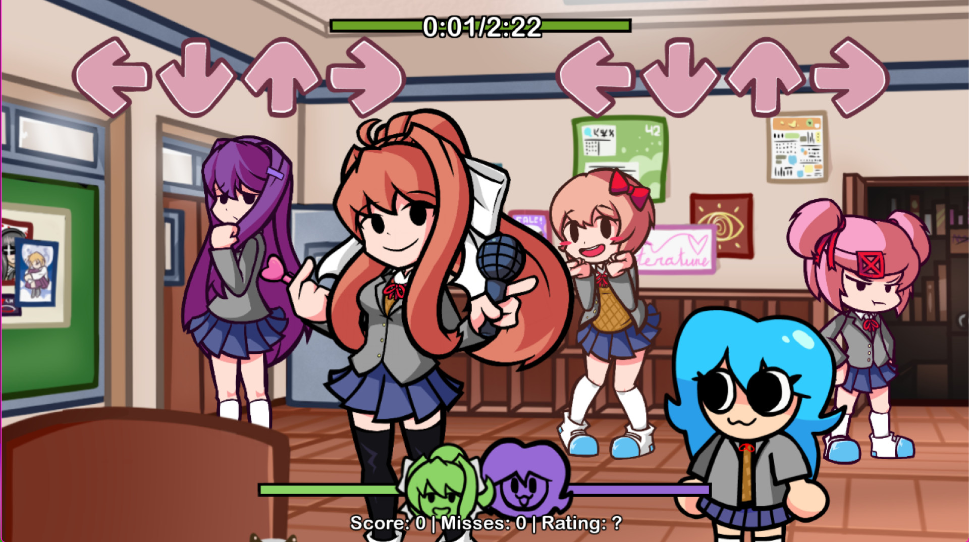 Ski Sings Doki Doki Takeover Plus!! Mod for Friday Night Funkin' | FNF Mods