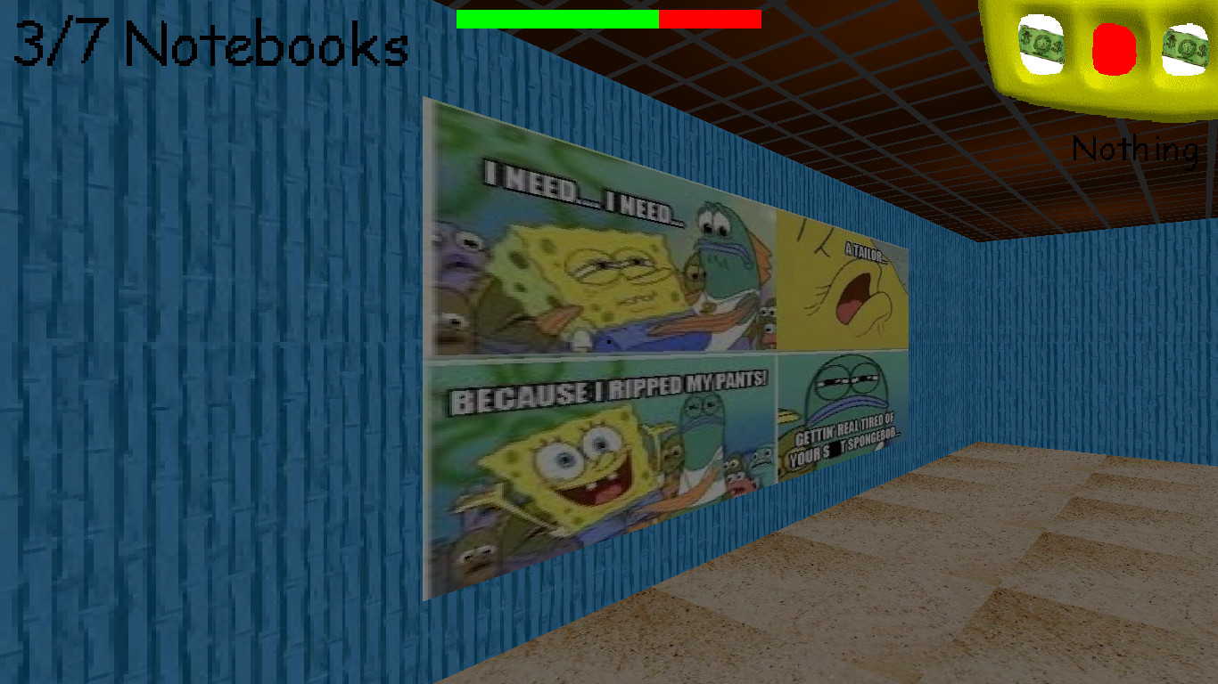 spongebob's basics {RE-UPLOAD} Mod for Baldi's Basics | Baldi Mods