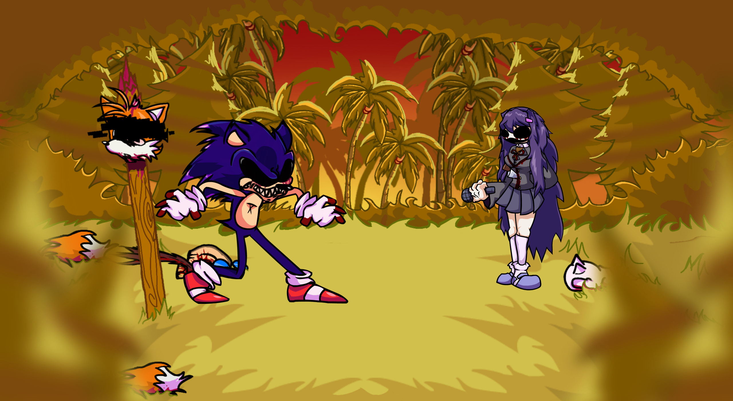 Monika.exe Vs Sonic.exe Mod for Friday Night Funkin' | FNF Mods