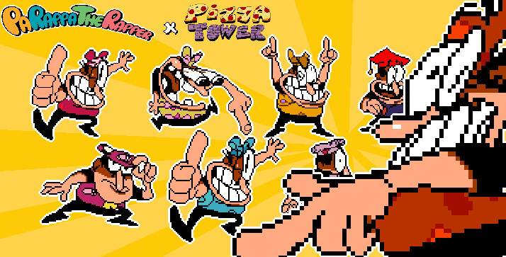 PaRappa The Rapper Patterns Mod for Pizza Tower | PT Mods